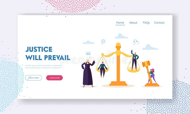 Rechter Cartoon Character Set Wet En Rechtvaardigheid Vector ...