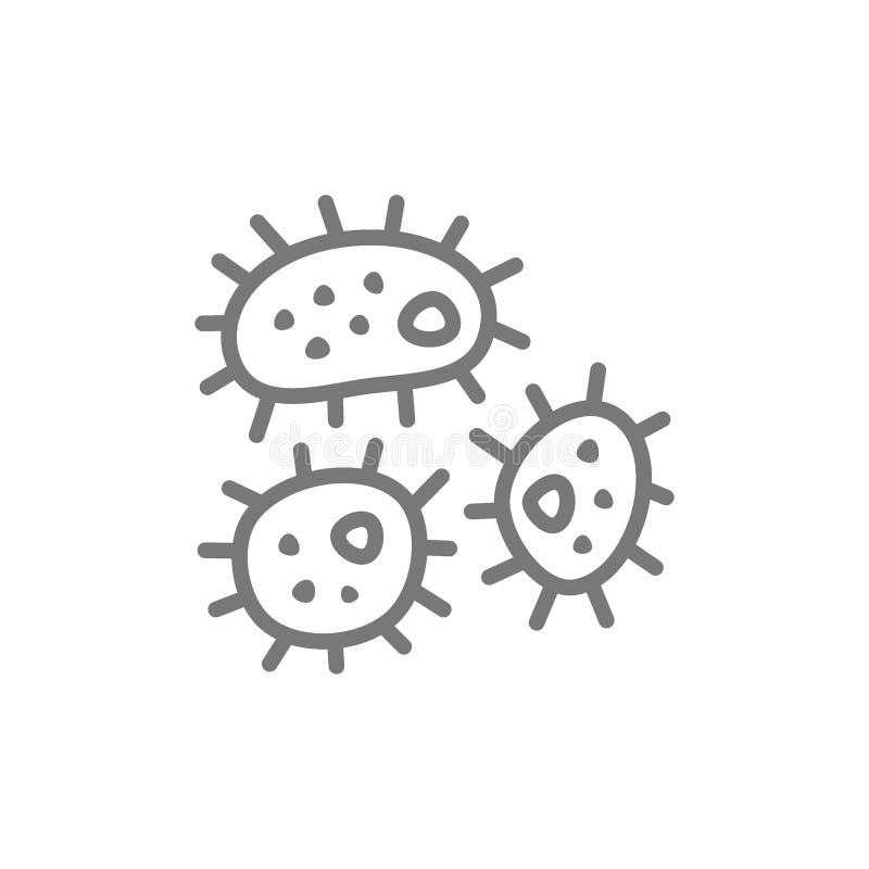 Microbe, Bacteria Line Icon. Vektor Abbildung - Illustration von ...