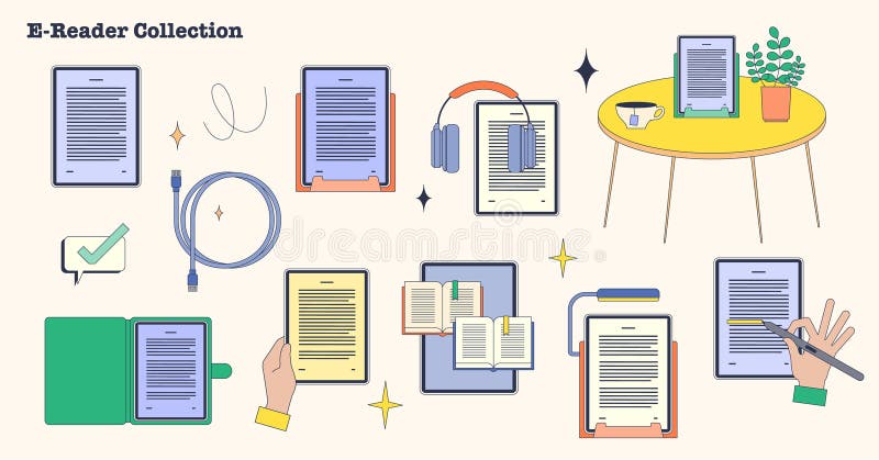 E-reader Device for Modern Electric Book Reading Tiny Neubrutalism ...