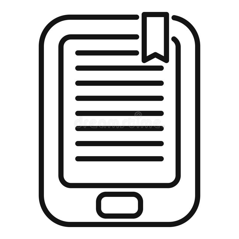 E Reader Icon Outline Vector. Online Books Store Stock Vector ...
