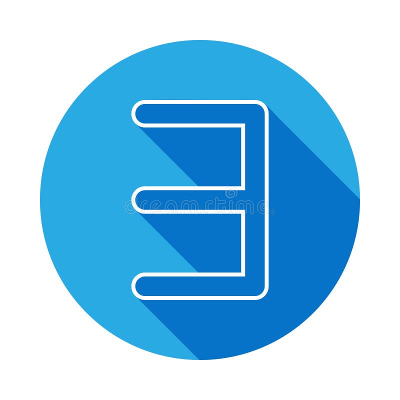 E Reverse Icon with Long Shadow. Thin Line Icon for Website Design and ...