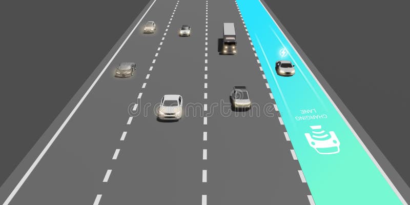 E Road EV Electric Road Vehicle Automatic Charging Road Charging the ...
