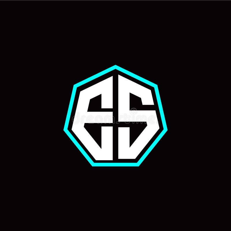 E S Initials Modern Polygon Logo Template Stock Vector - Illustration ...