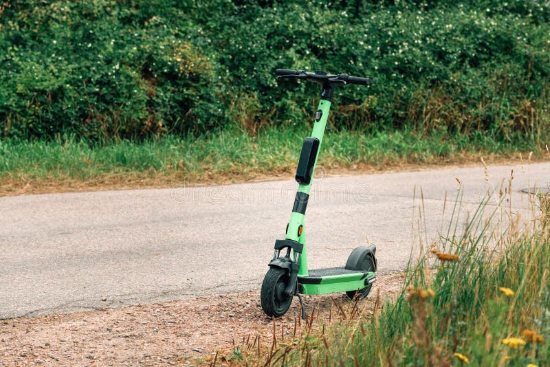 E-scooter for Rent by the Road in Halmstad, Sweden Stock Image - Image ...