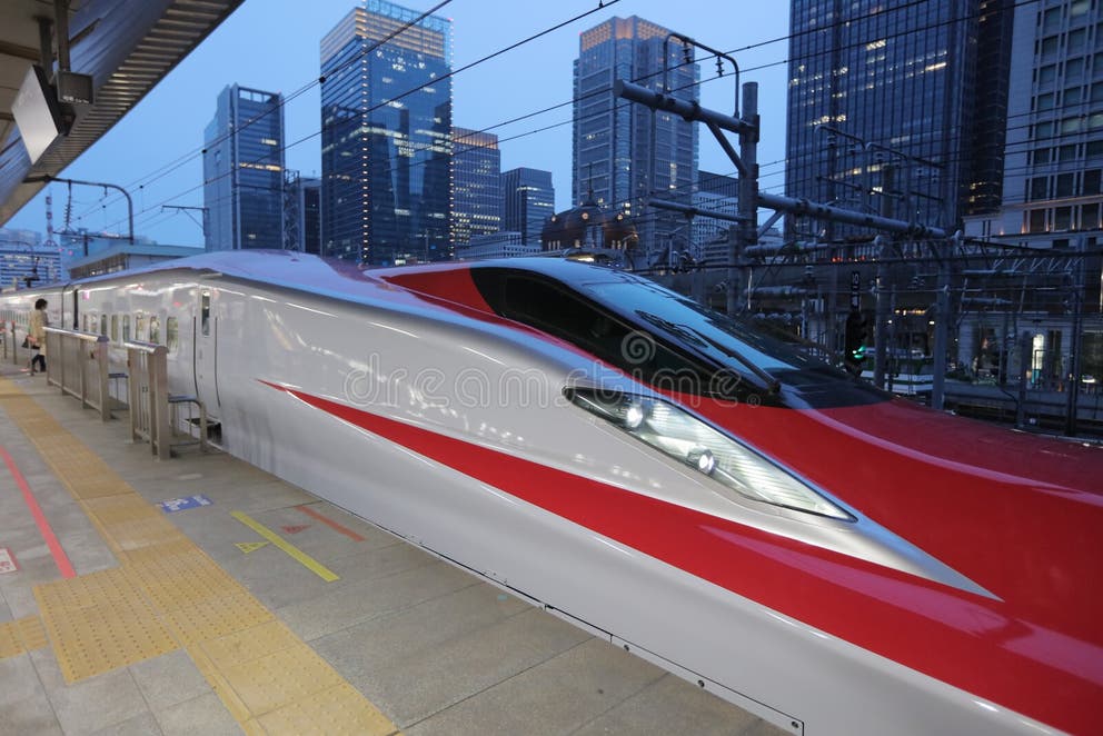 E6 Series Shinkansen High-speed Bullet Train Stock Image - Image of ...