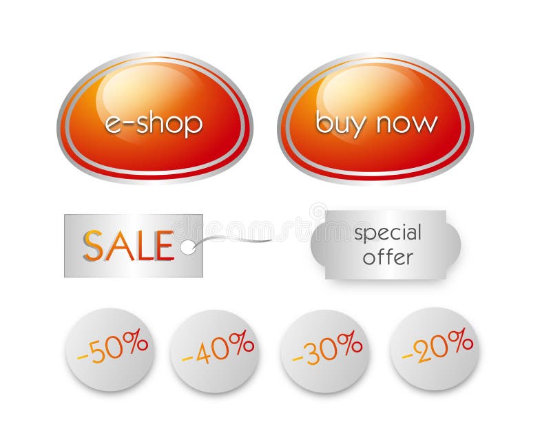 E-shop Useful Buttons and Sale Label Stock Illustration - Illustration ...