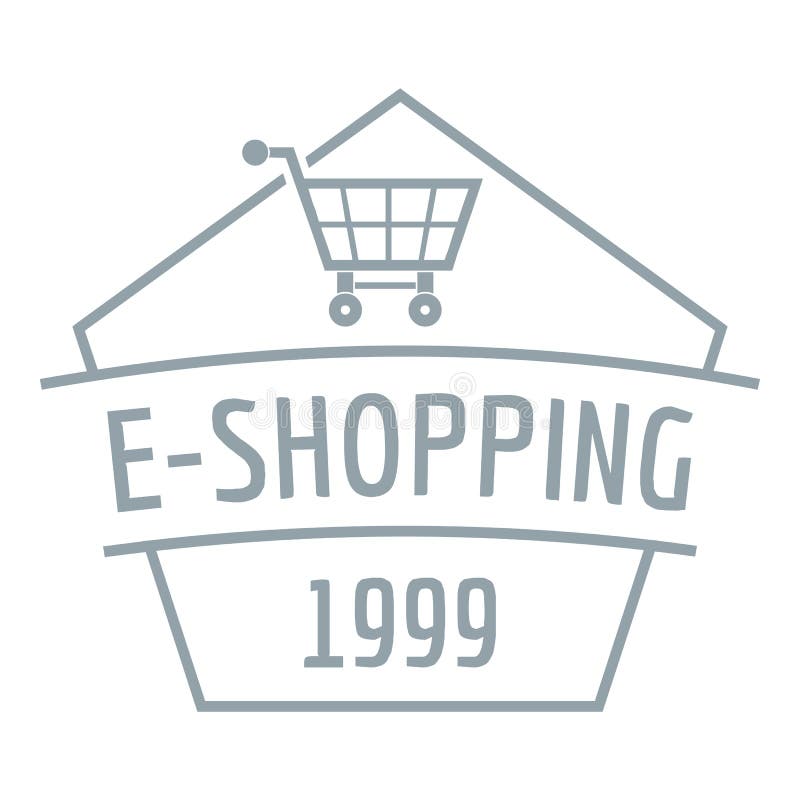 E Shopping Logo, Simple Gray Style Stock Vector - Illustration of code ...