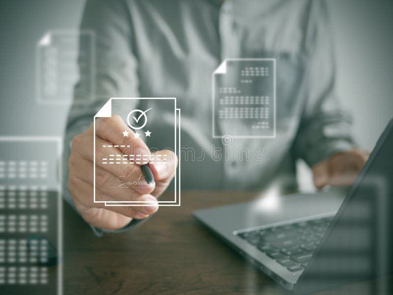 E-signing and E-document Management Concept. Electronic Signature ...