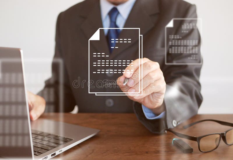 E-signing and E-document Management Concept. Electronic Signature ...