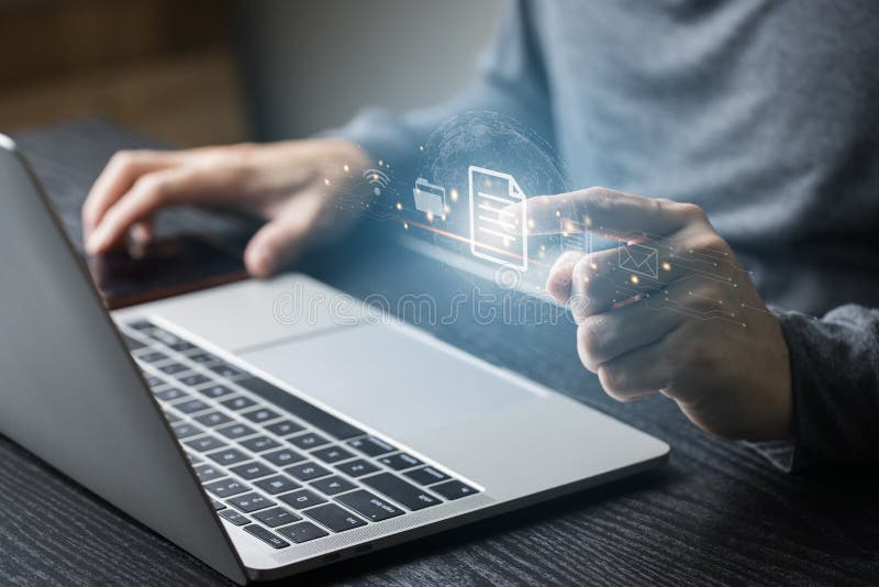 E-signing on E Document and Virtual Notepad on Virtual Screen, Business ...