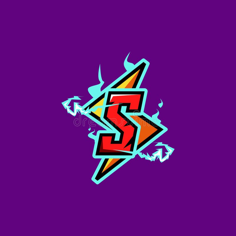Vector Logo E Sport Letter S with Lightning Effect Stock Vector ...