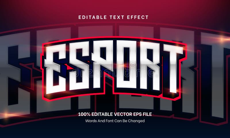 Esport Text Effect Alphabet Typography for Gamer Stock Vector ...