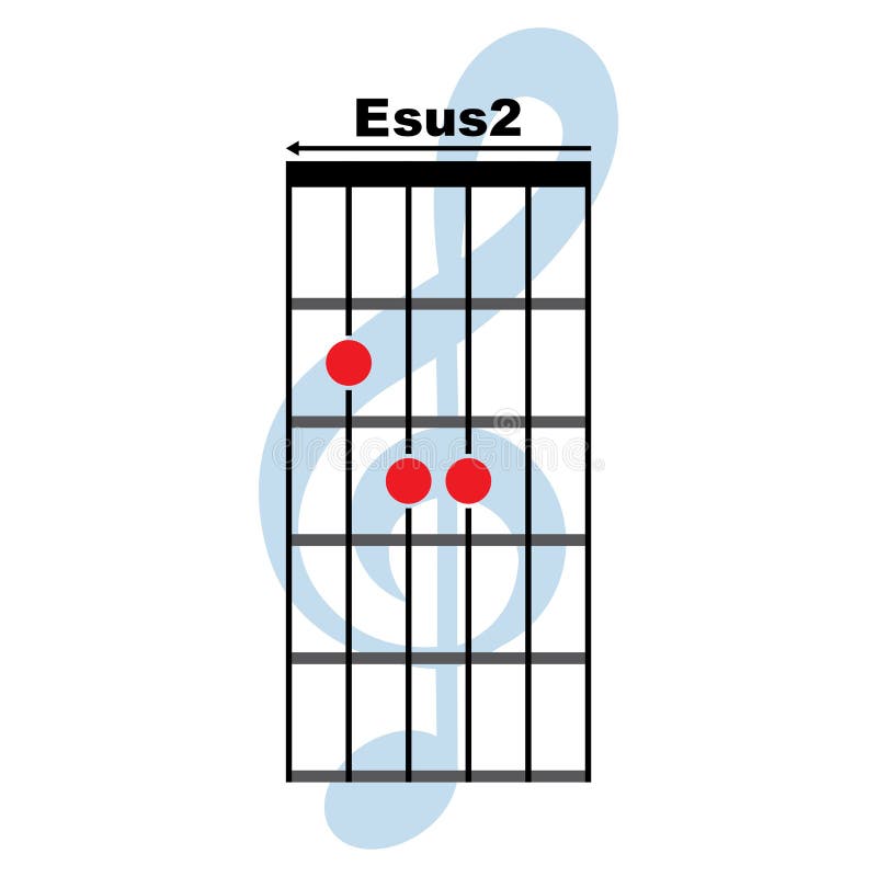 E sus2 guitar chord icon stock vector. Illustration of tablature ...