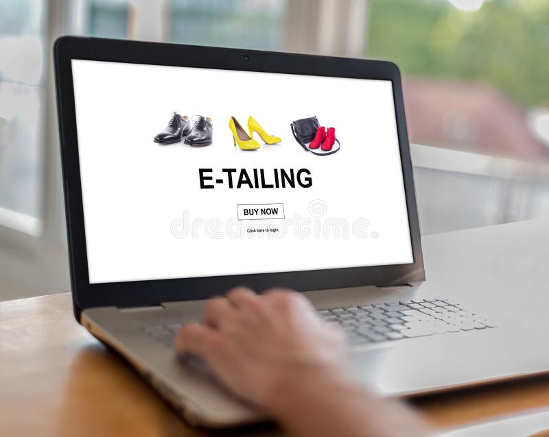 E-tailing Concept on a Laptop Stock Photo - Image of modern, commerce ...