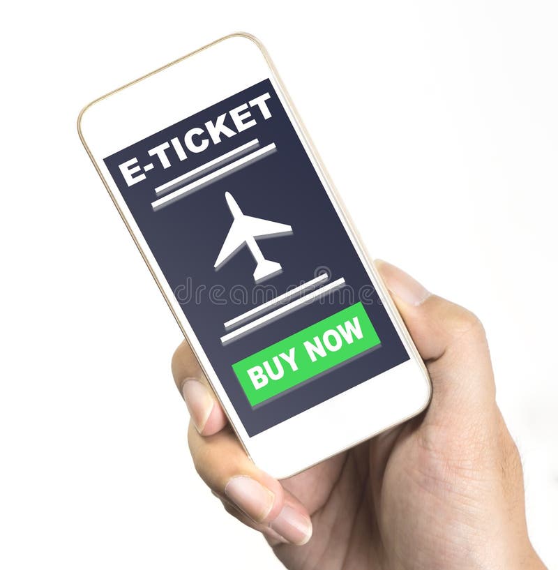 E Ticket on Mobile Phone for Air Travel Concept Stock Image - Image of ...