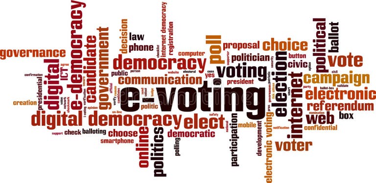 E-voting word cloud stock vector. Illustration of collage - 276295660