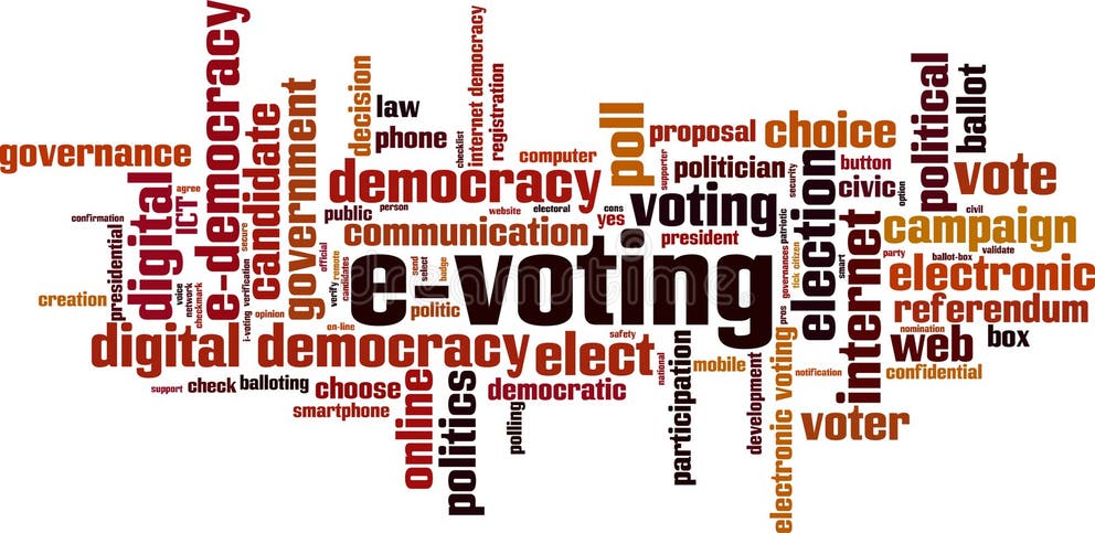 E-voting word cloud stock vector. Illustration of collage - 276295660