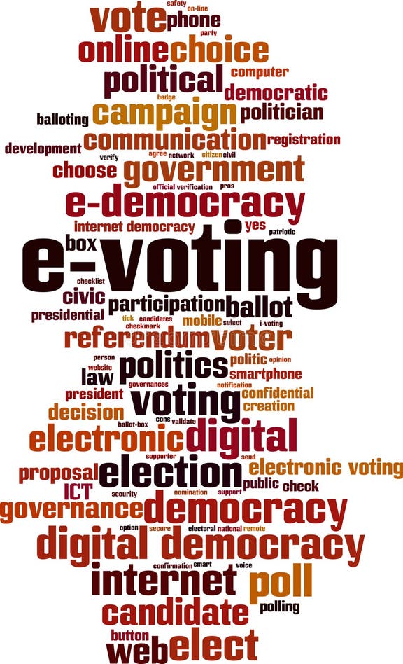 E-voting word cloud stock vector. Illustration of governance - 279339067