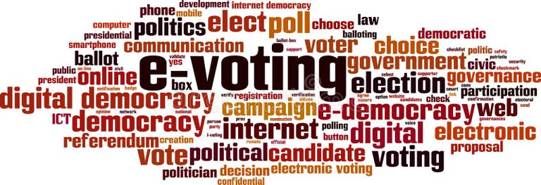 E-voting word cloud stock vector. Illustration of civic - 287744949