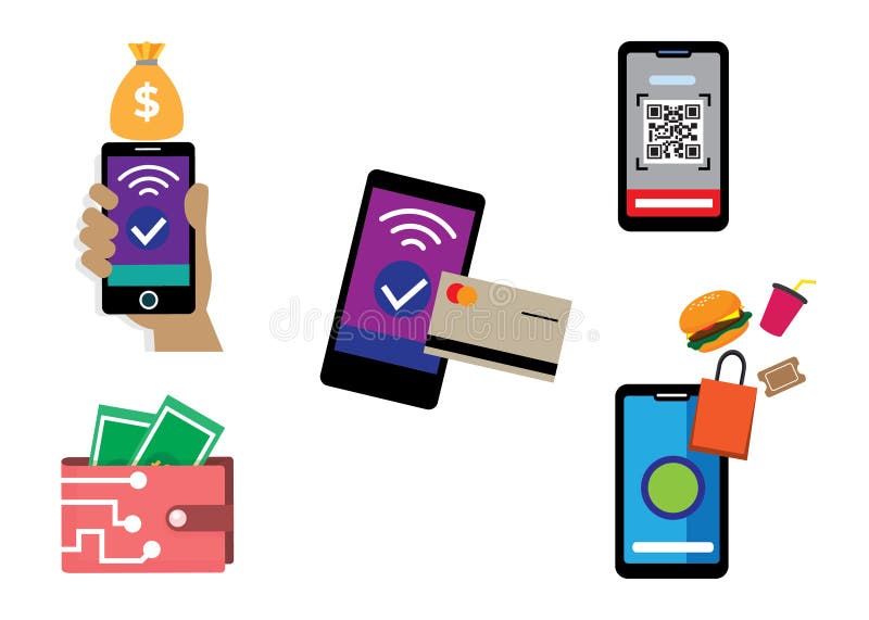 Online Shopping and Payment Methods Stock Vector - Illustration of ...