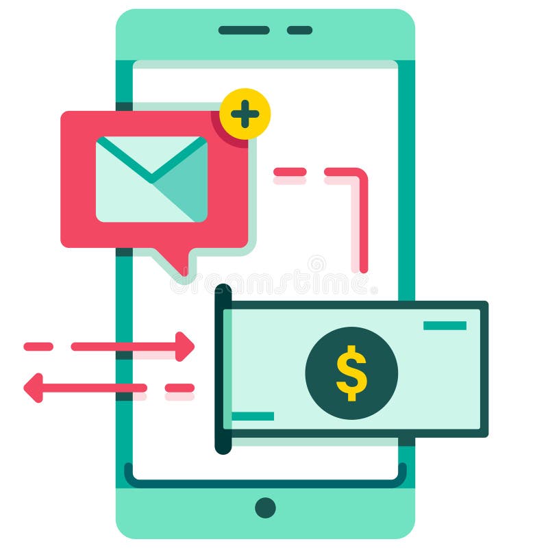 E-wallet Payment Notification Flat Illustration Stock Vector ...