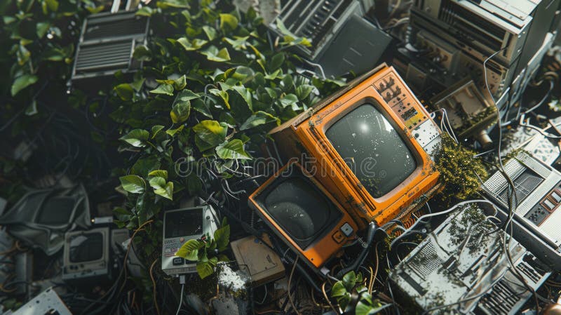 E-Waste and Electronic Recycling Problem Stock Image - Image of ...