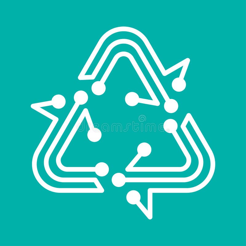 E-waste, Electronics Recycling Vector Icon Badge Stock Vector ...