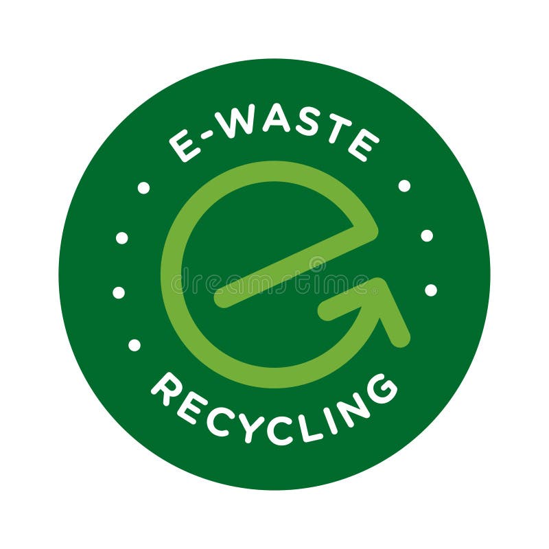 E-waste, Electronics Recycling Vector Icon Badge Stock Vector ...