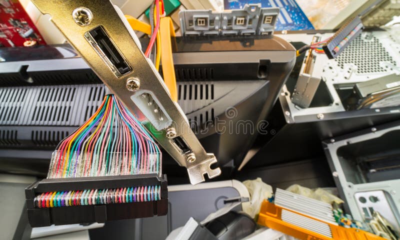 Internal Parallel Bus Attachment. Flat Computer Cables with Plastic ...