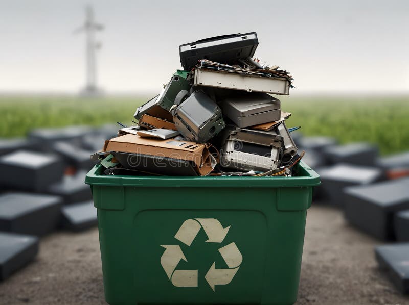 E Waste Management and Recycling Concept Stock Image - Image of device ...