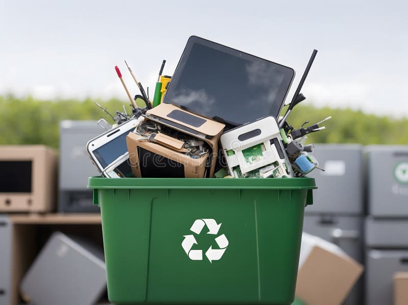 E Waste Management and Recycling Concept Stock Photo - Image of nature ...