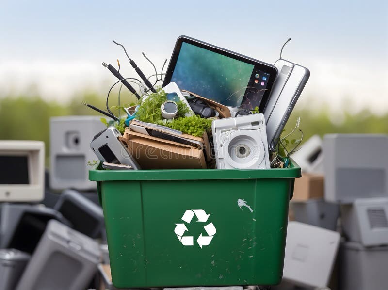 E Waste Management and Recycling Concept Stock Image - Image of ...