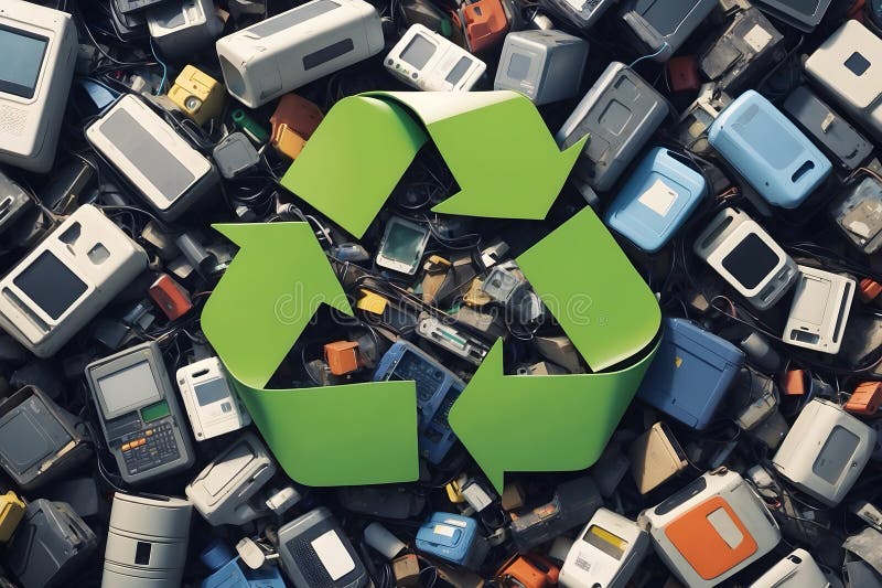 E Waste Management and Recycling Stock Photo - Image of ecology ...