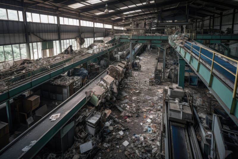 E-waste Recycling Facility, with Conveyor Belt System and Sorters ...