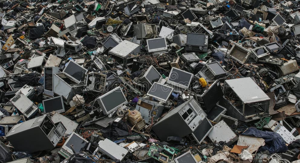 EWaste Recycling Pile Mountains of Discarded Electronics Symbolize ...
