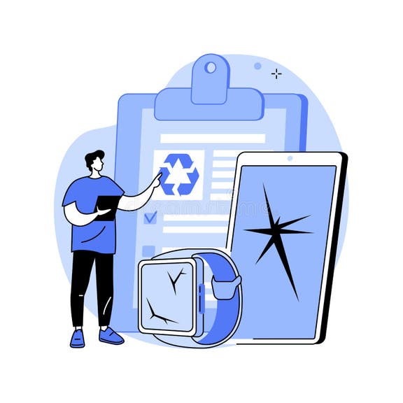 E-waste Reduction Abstract Concept Vector Illustration. Stock Vector ...