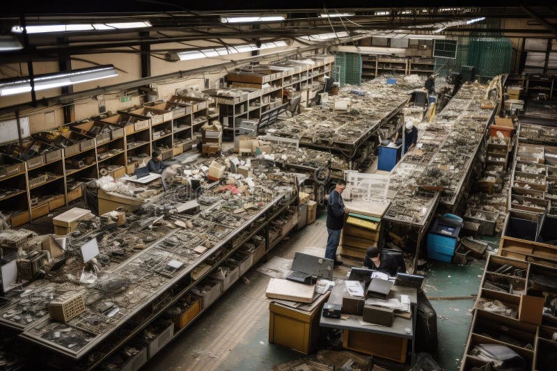 E-waste Sorting Facility, Where Employees Sort and Categorize E-waste ...