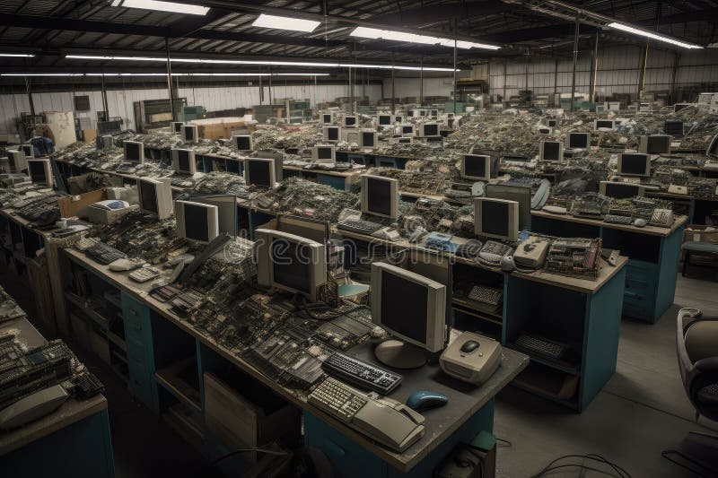 E-waste Sorting Facility, Where Employees Sort and Categorize E-waste ...