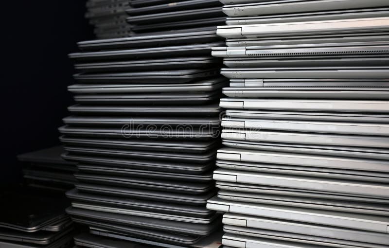 E-waste - Stack of Laptops To Be Discarded Stock Image - Image of pile ...