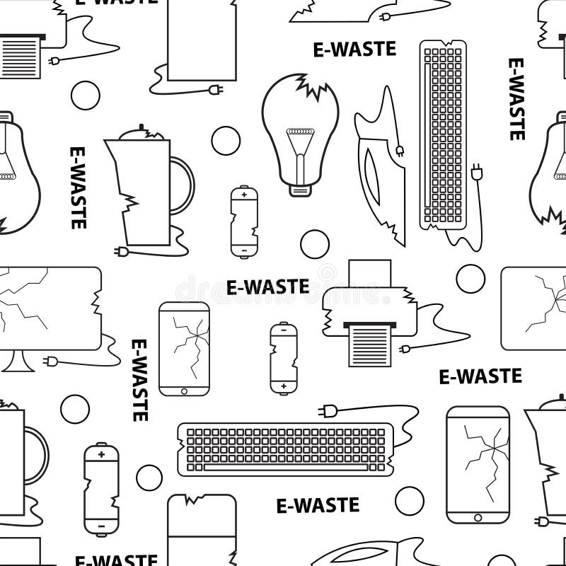 E waste template stock vector. Illustration of line - 175506231
