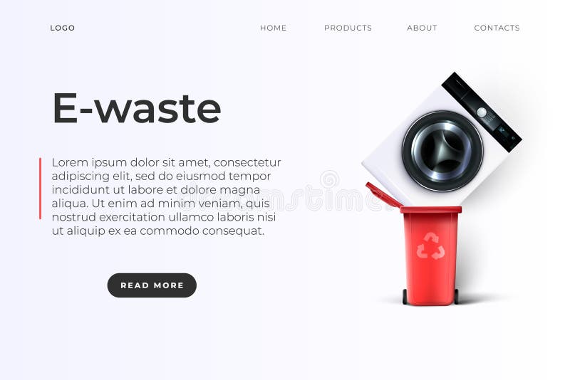 E-waste Themed Landing Page Website Template. Waste Sorting ...