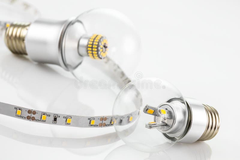 E27 LED Bulbs and LED Strips Made a Similar Technologies Stock Photo ...
