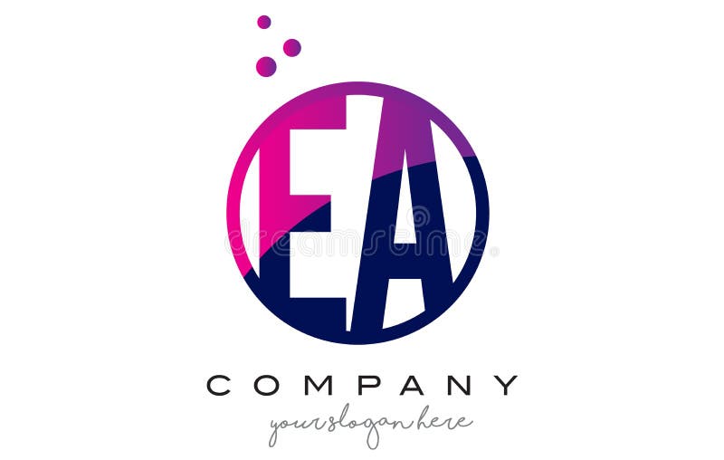 Ea E Circle Letter Logo Design Purple Dots Bubbles Stock Illustrations ...