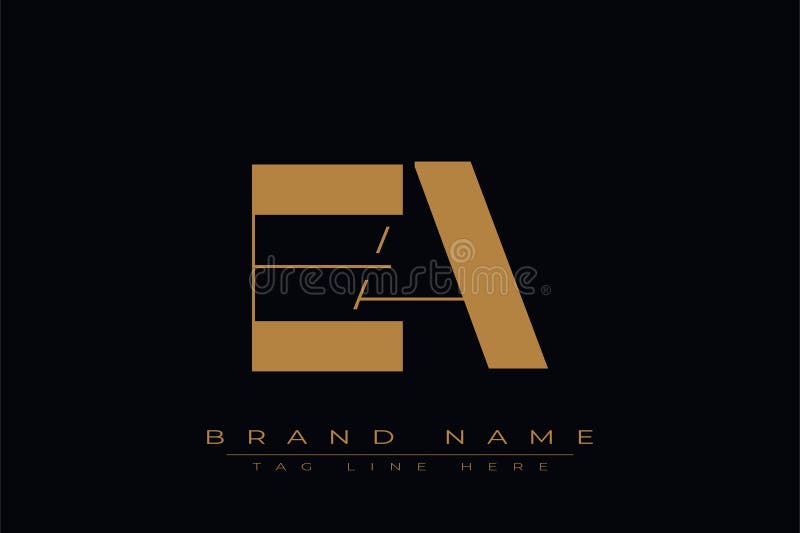 EA Initial Letter Logo Design Stock Vector - Illustration of typography ...