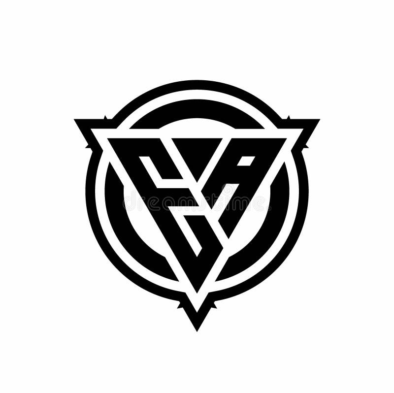 EA Logo with Triangle Shape and Circle with Outline Rounded Design ...