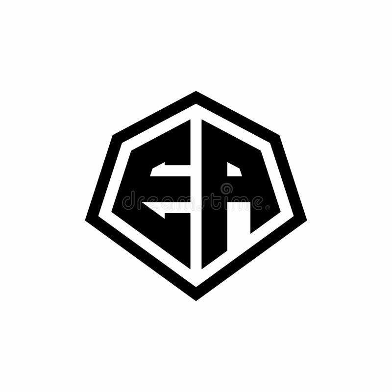 EA Monogram Logo with Hexagon Shape and Line Rounded Style Design ...
