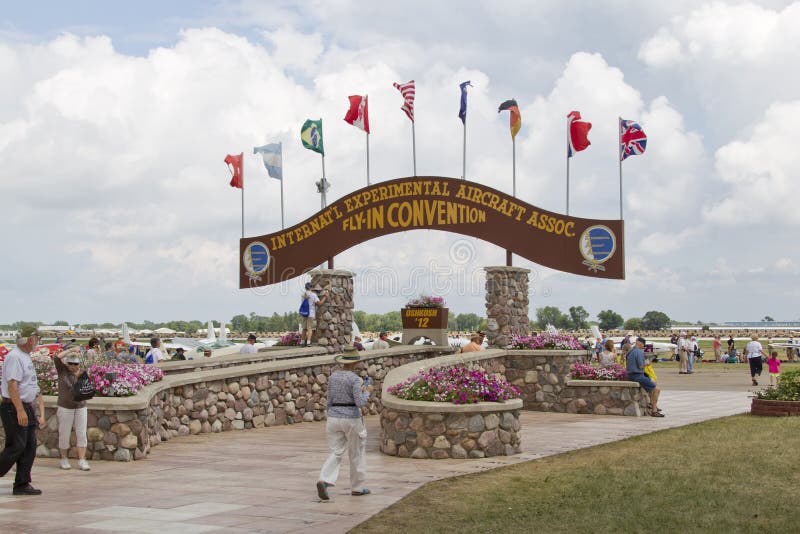 EAA Grounds Main Gate editorial stock photo. Image of plane - 29198243