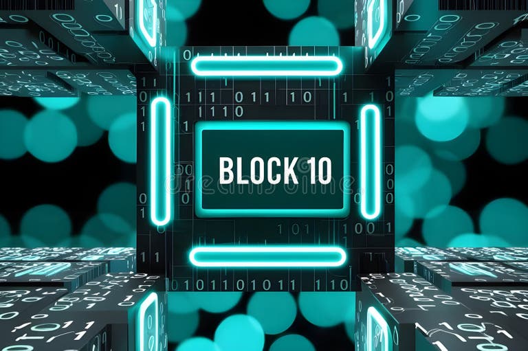 Each Adorned with Binary Code (0s and 1s) in a Teal and Black Colour ...