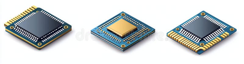 Each of these CPU Microprocessor Chips Has a Distinct Design and Color ...