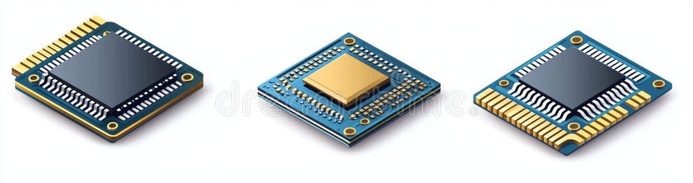 Each of these CPU Microprocessor Chips Has a Distinct Design and Color ...